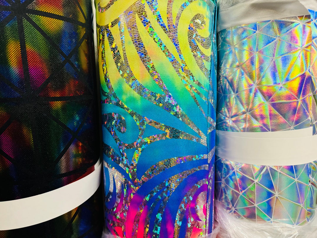 New Holograms Metallic Nylon Spandex 4-way Stretch 58/60” High Quality ...