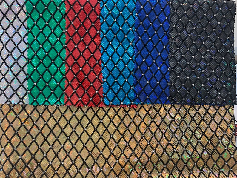 New Diamond Design Metallic Nylon Spandex Shatter Glass With Flocking ...