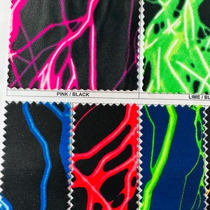 Vivid Lightning Thunder Print on Best Quality of Nylon Spandex It Glows ...