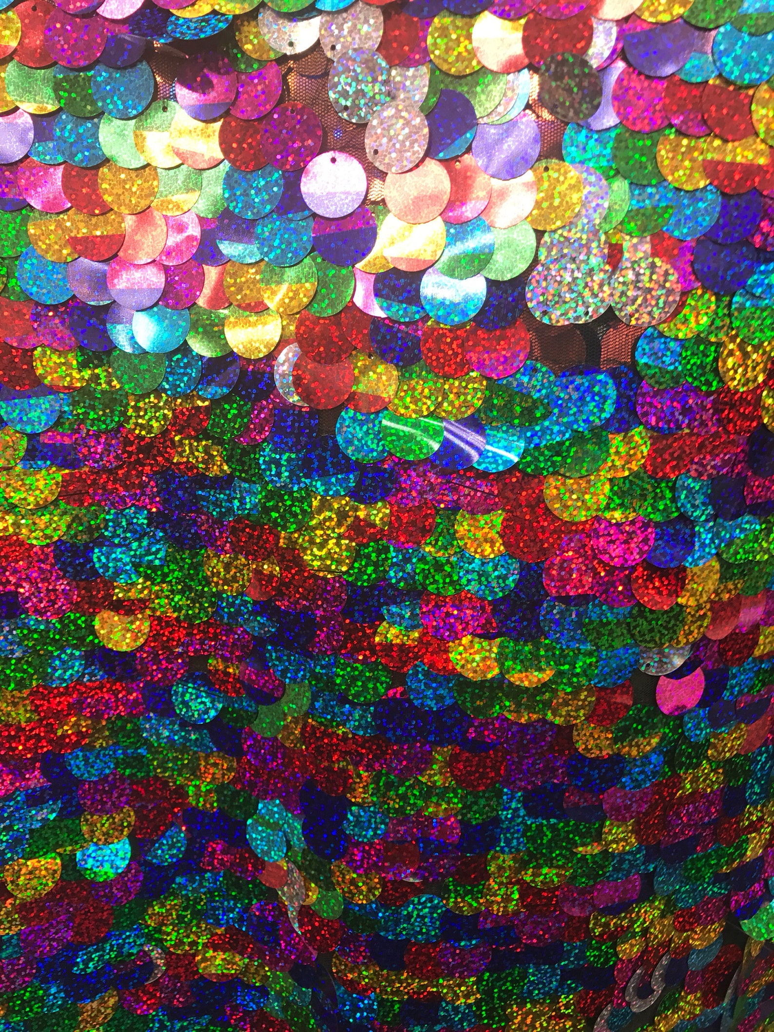 Multicolor Paillette Sequins 20mm on Stretch Mesh 2way Stretch - Etsy