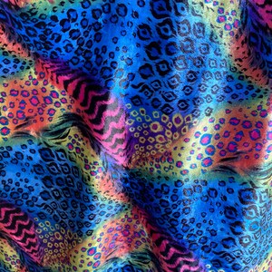 New Exotic Multi Animal Print Design Multicolor Print on Stretch Velvet ...