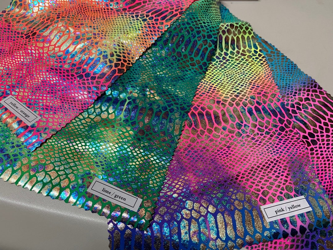 Exotic Amazon King Snake Print Tie Dye Iridescent Metallic Nylon ...