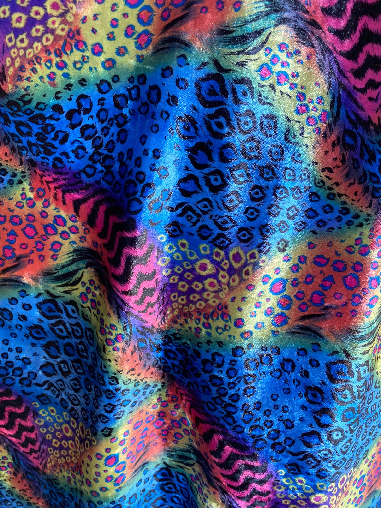 New Exotic Multi Animal Print Design Multicolor Print on Stretch Velvet ...