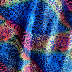 New Exotic Multi Animal Print Design Multicolor Print on Stretch Velvet ...