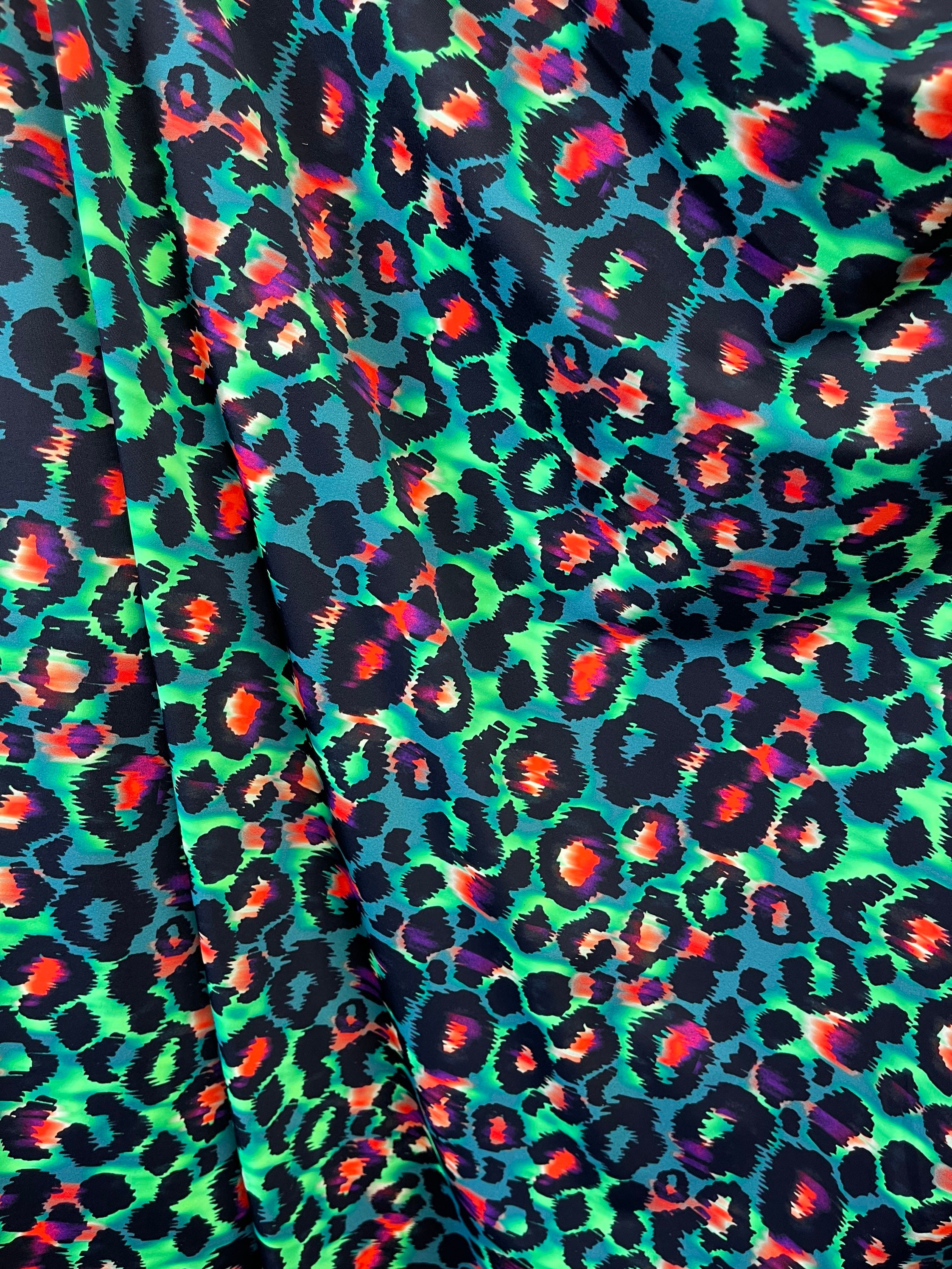 Exotic Leopard Design Green/multicolor Print on Best Quality - Etsy