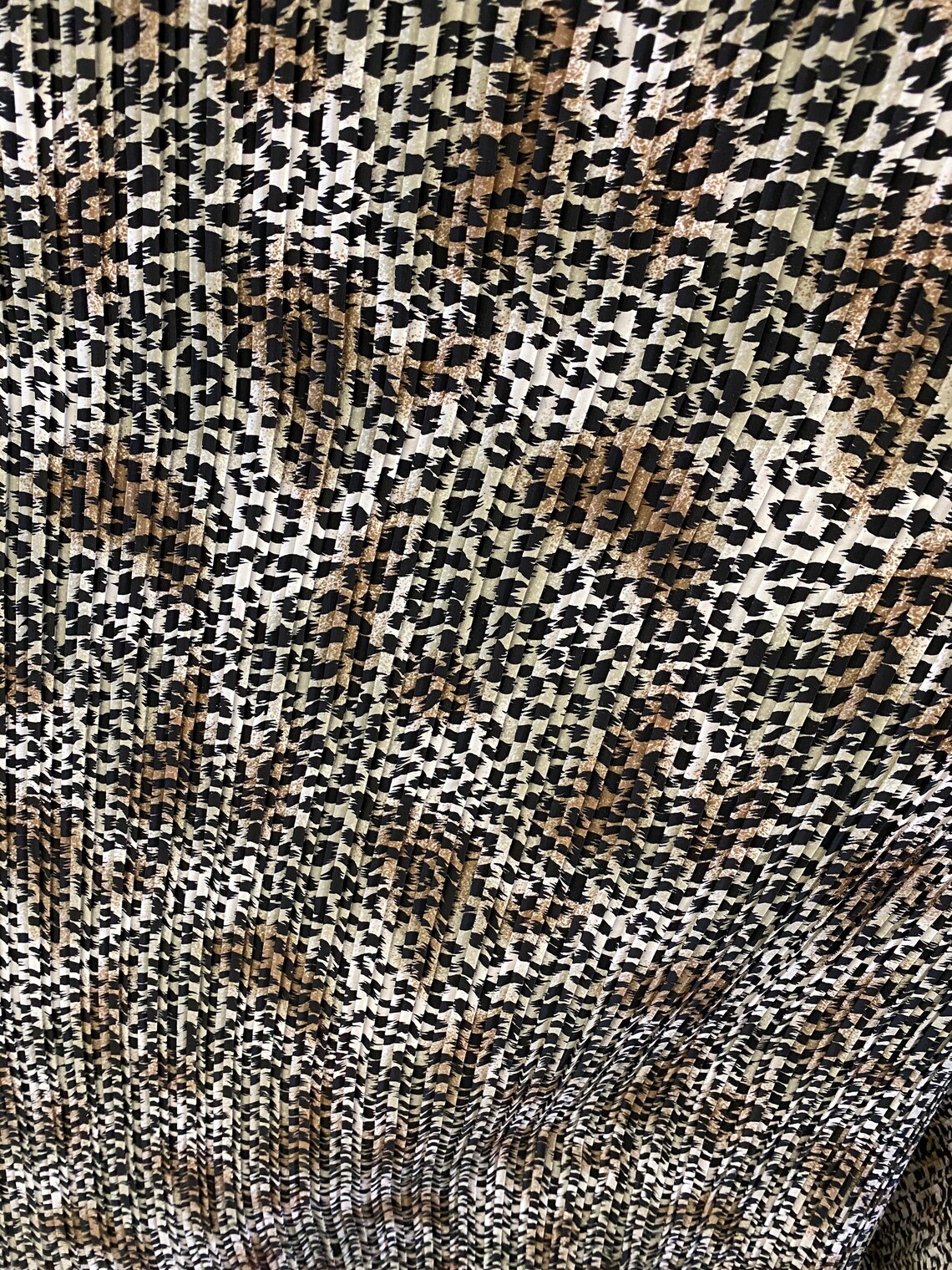 Exotic Animal Print Leopard Design Print on Pleated Poly Satin - Etsy