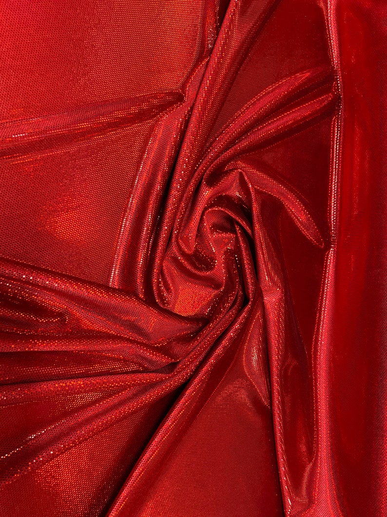 New Iridescent Scarlet RED Metallic Stretch Velvet With - Etsy