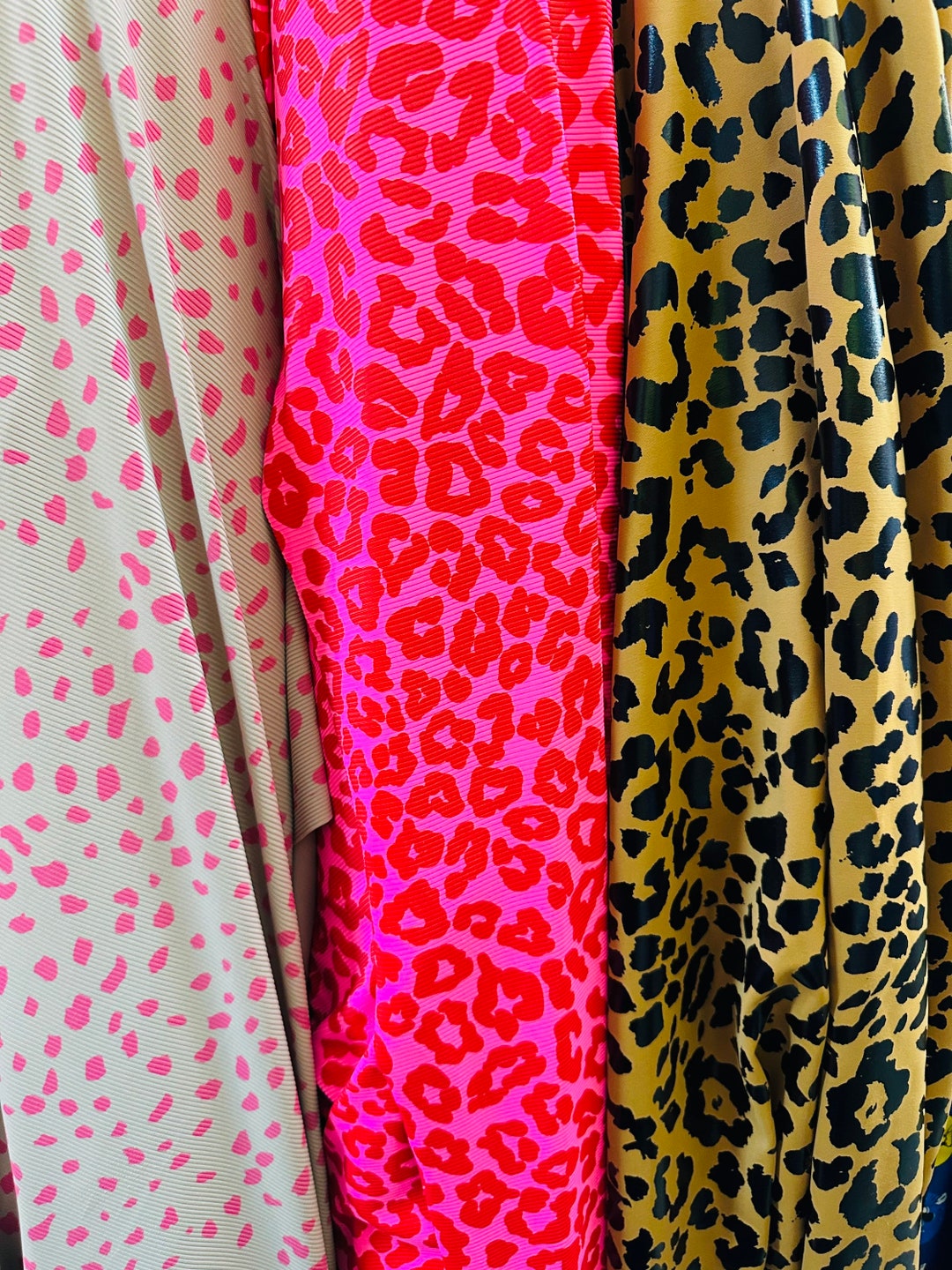 Exotic Multi Animal Print on Spandex Ribbed and Metallic Nylon Spandex ...
