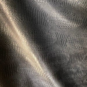 New Exotic Crocodile Design Black Color Poly Woven Non Stretch Fabric ...