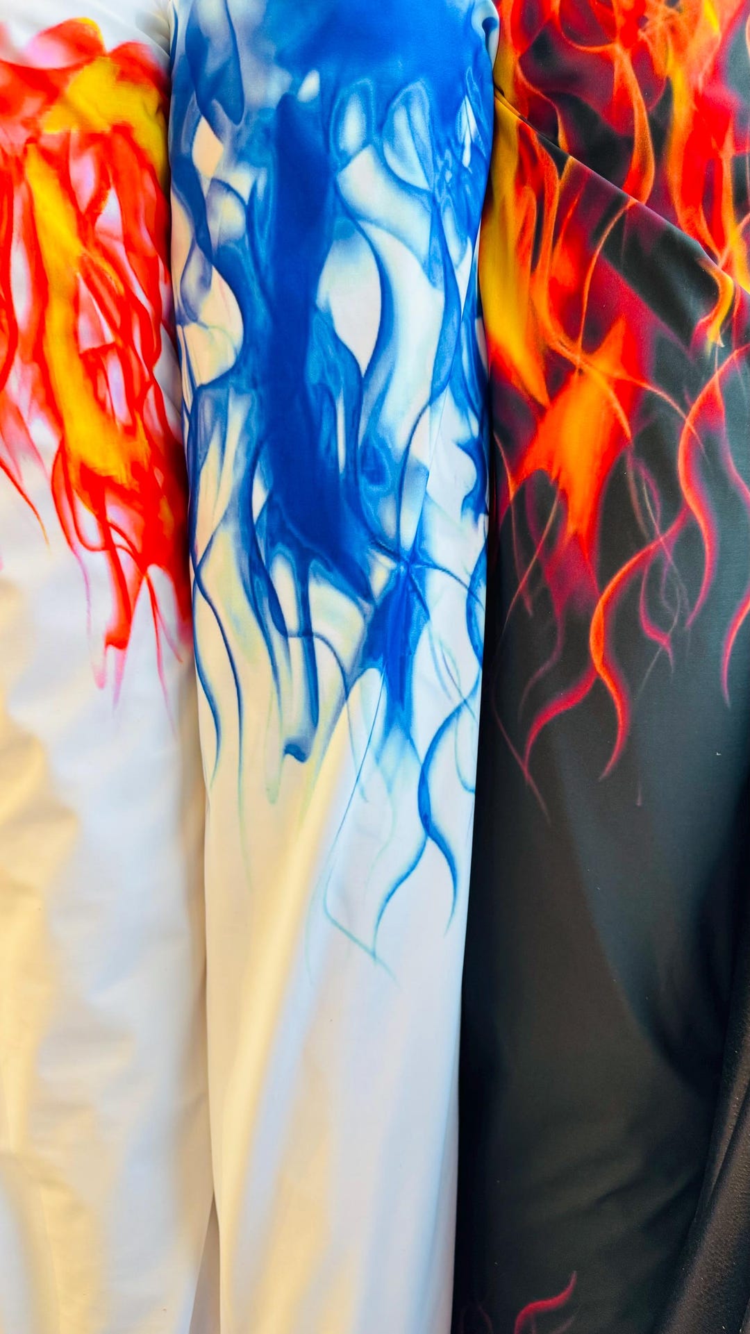 New Fantastic Flames Design Print on Great Quality of Nylon Spandex 4 ...