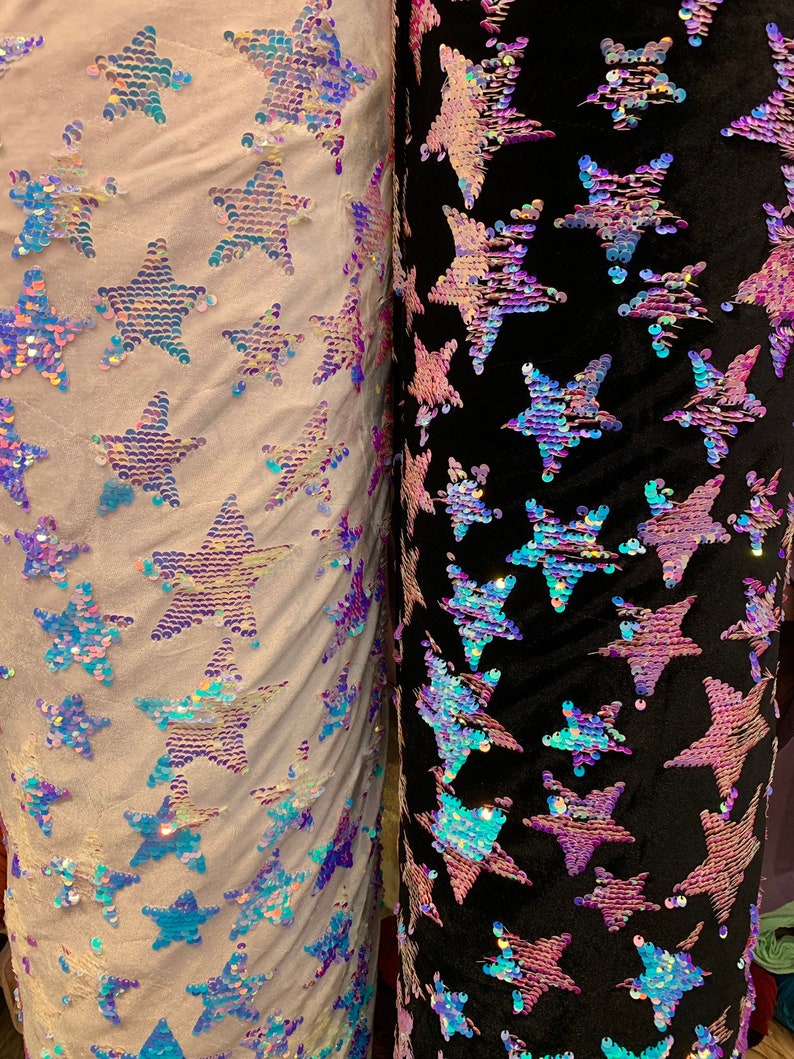 New Stars Design With Iridescent Reversible Sequins on Heavy - Etsy