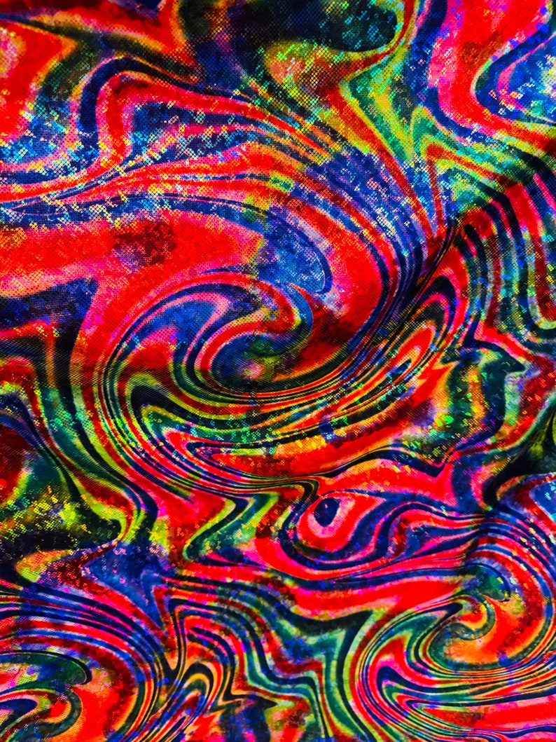 New Modern Swirl Abstract Design on Metallic Shattered Glass Nylon ...
