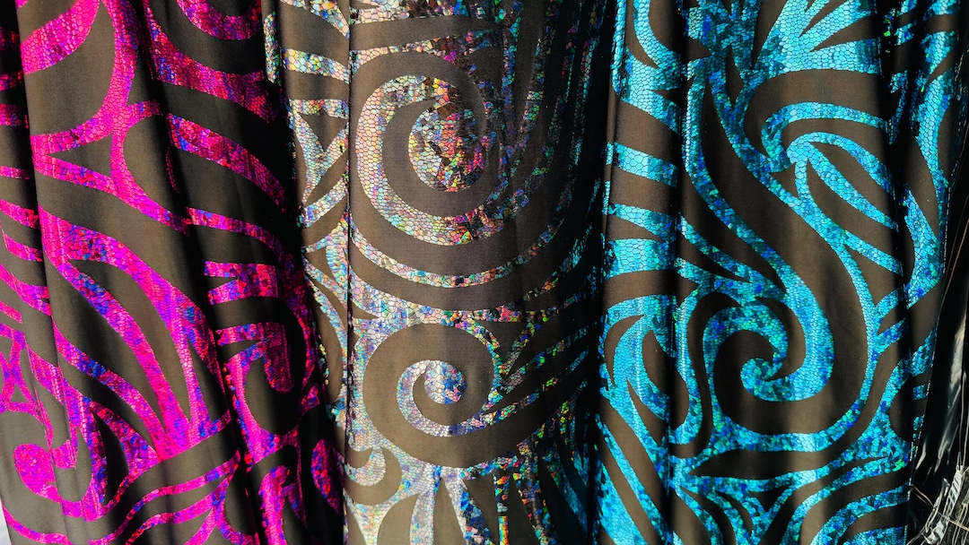 Rolex Swirl Design Hologram Metallic Poly Spandex Light Weight 4-way ...