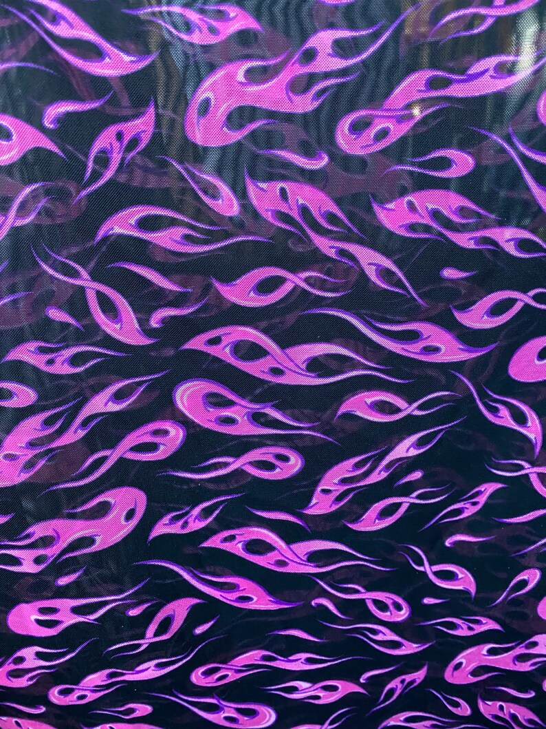 New modern fire flame design print on power nylon mesh 4way | Etsy