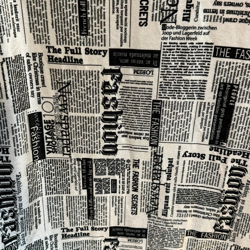 Newspaper Fabric - Etsy