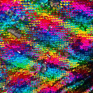 New Rainbow Geometric Sequins Mermaid Reversible Sequins Rainbow/silver ...