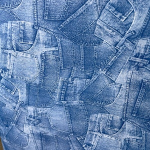 Jeans Design Denim Looking Print on Vinyl Non Stretch Heavy Weight 58/ ...