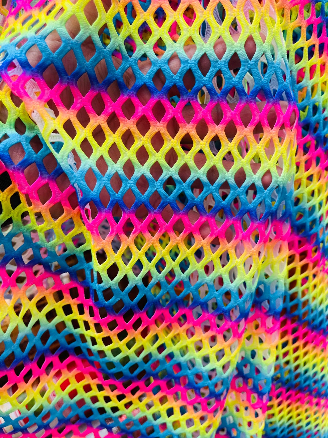 New Rainbow Diamond Fishnet 4-way Stretch 58/60” Sold by the YD. Ships ...