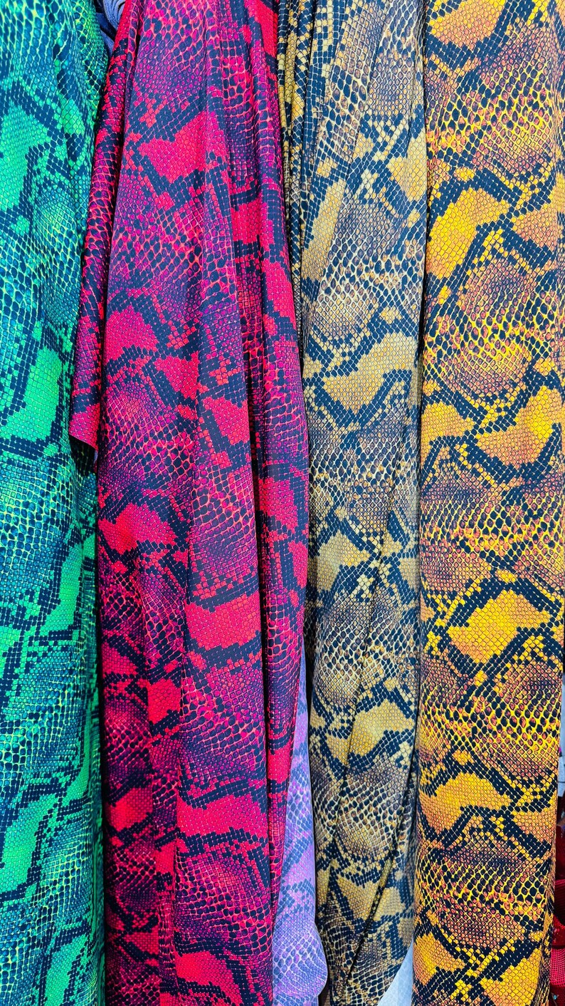 New Python Snake Design Print on Heavy Weight Nylon Spandex 4way ...