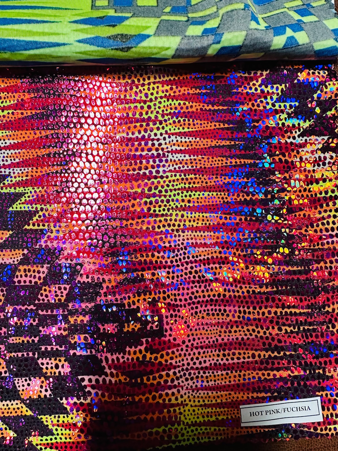 New Tribal Hologram Metallic Nylon Spandex 4-way Stretch 58/60” Sold by ...