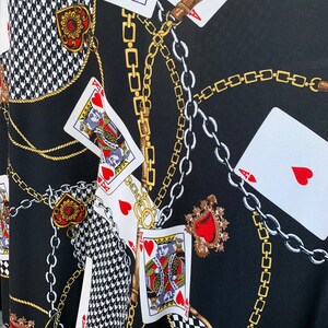 Multi Chain and Playing Cards Design Print on Poly Spandex 4way Stretch ...