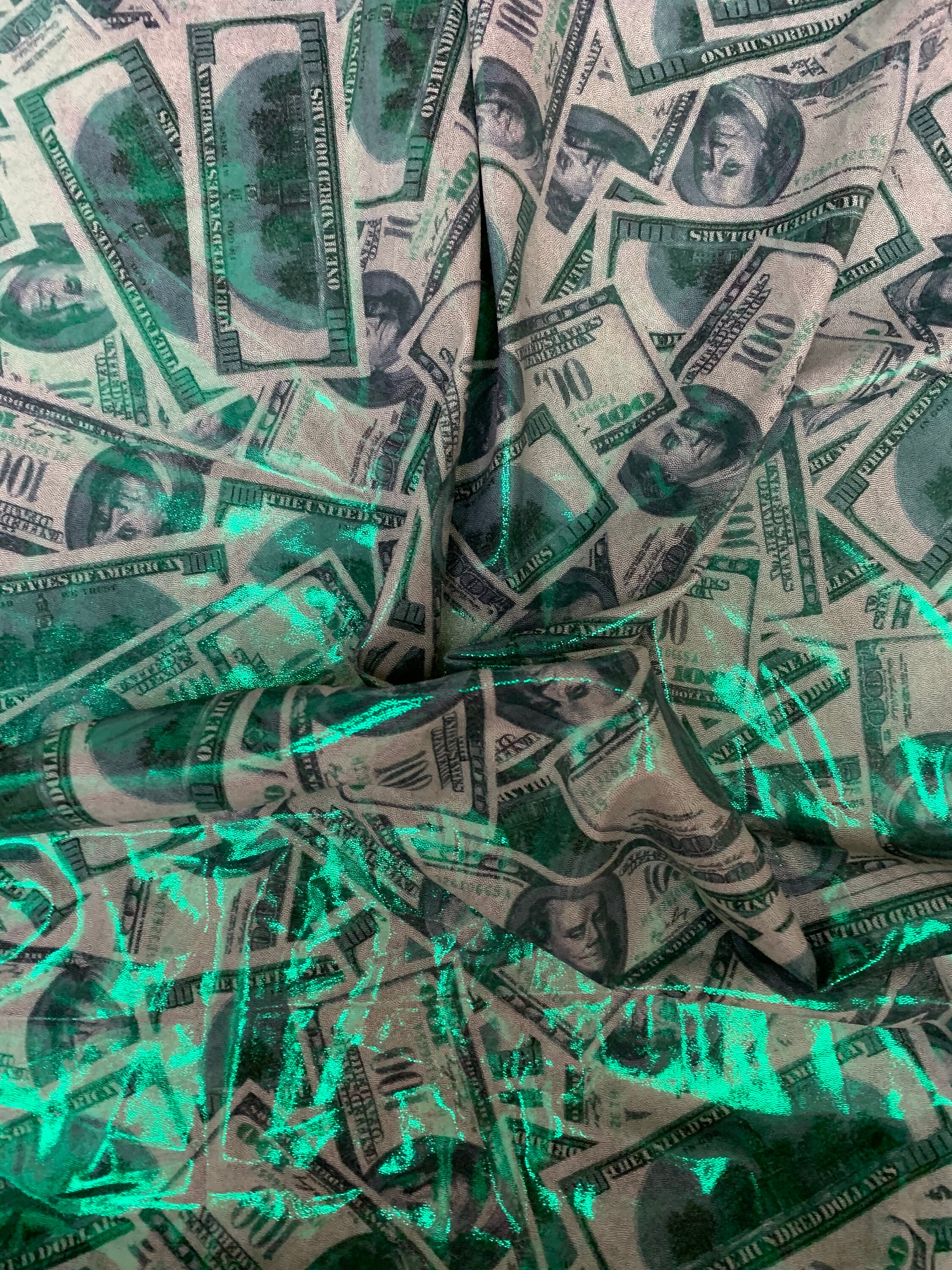 New Metallic Heavy Nylon Spandex Money Design 100 Dollar Bill - Etsy