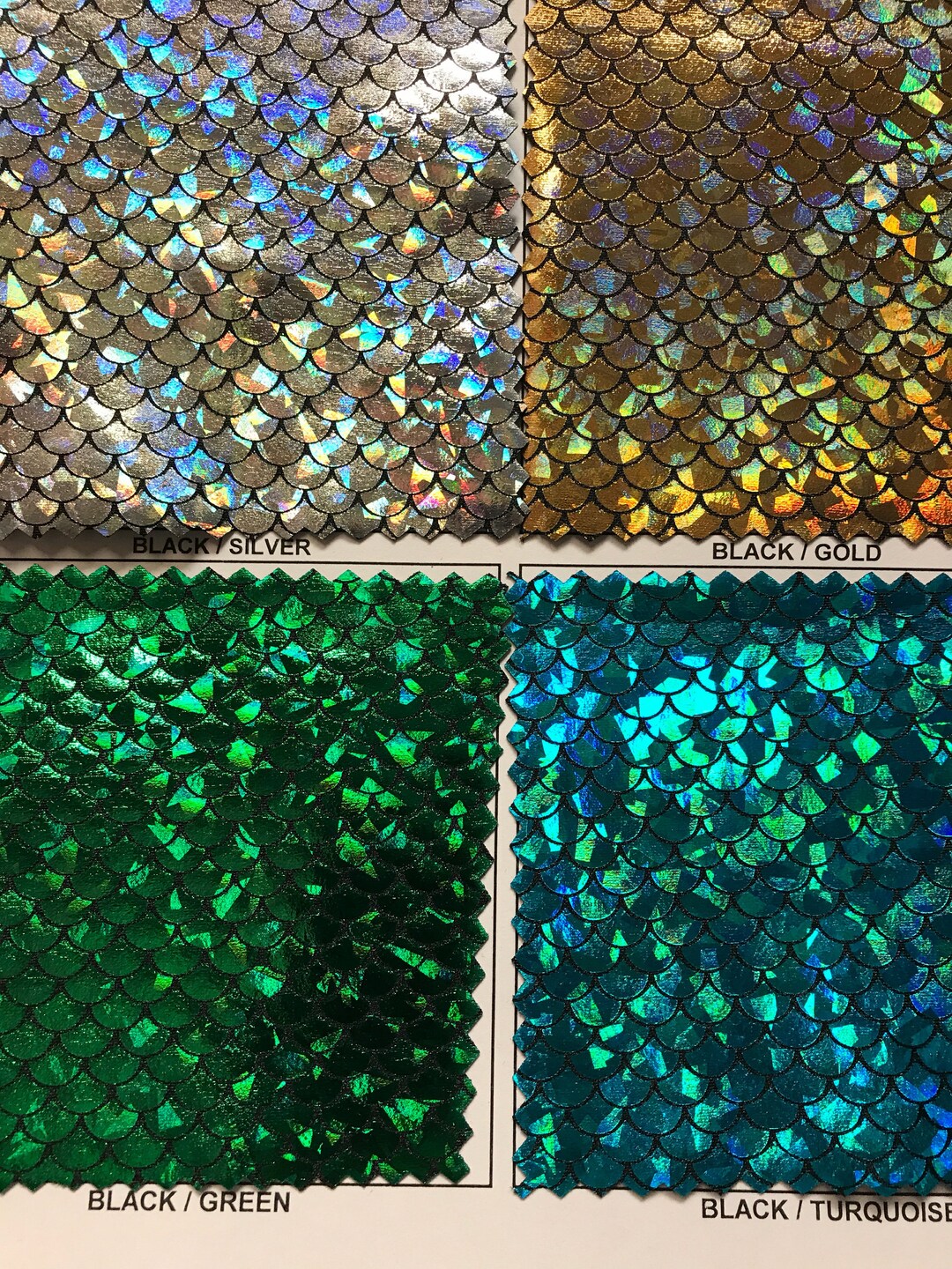 Fish Scale Small Size Mermaid Hologram Foil on Nylon Spandex 4way ...