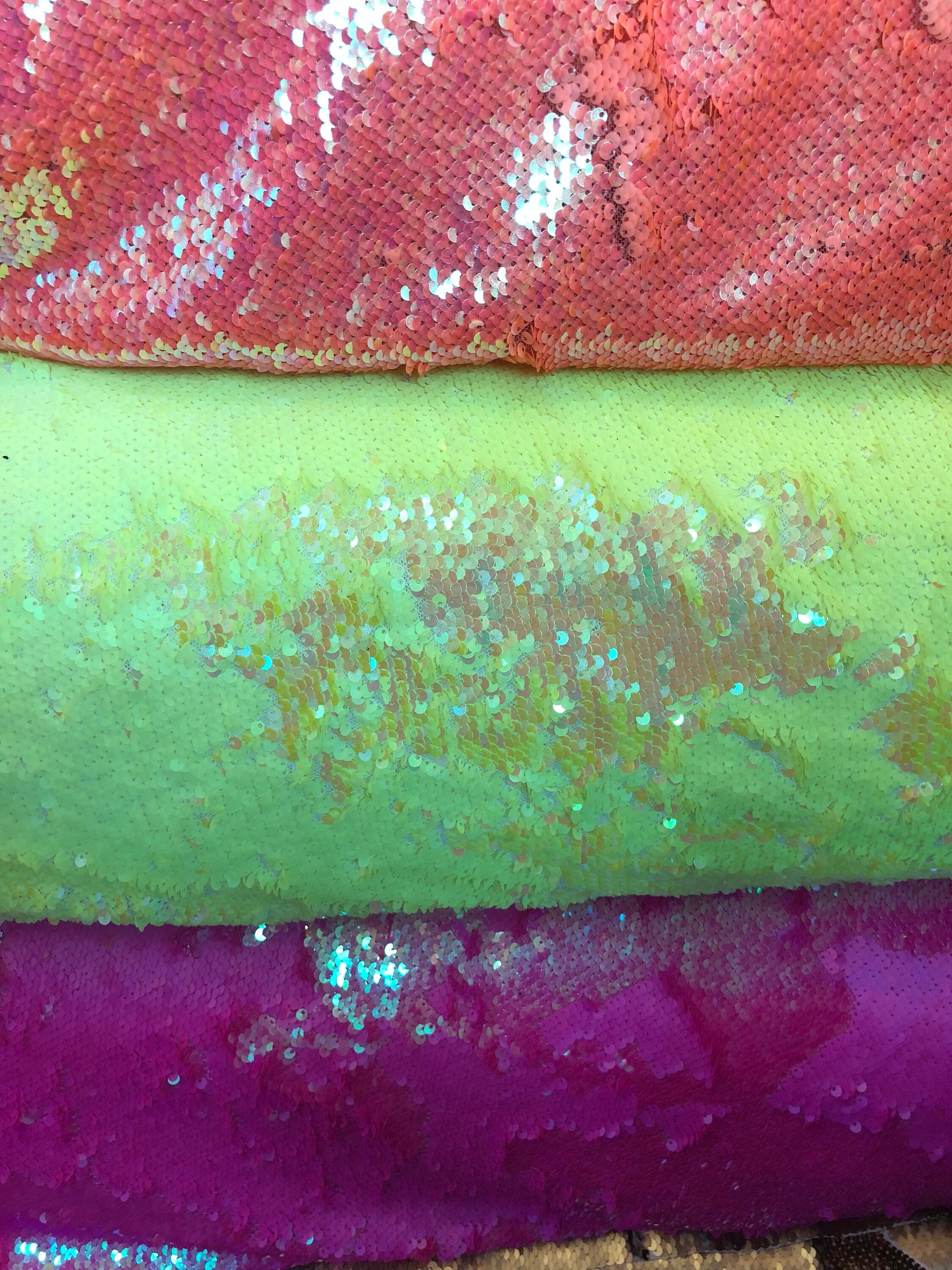 Iridescent mermaid sequins reversible sequins 2tone on stretch | Etsy