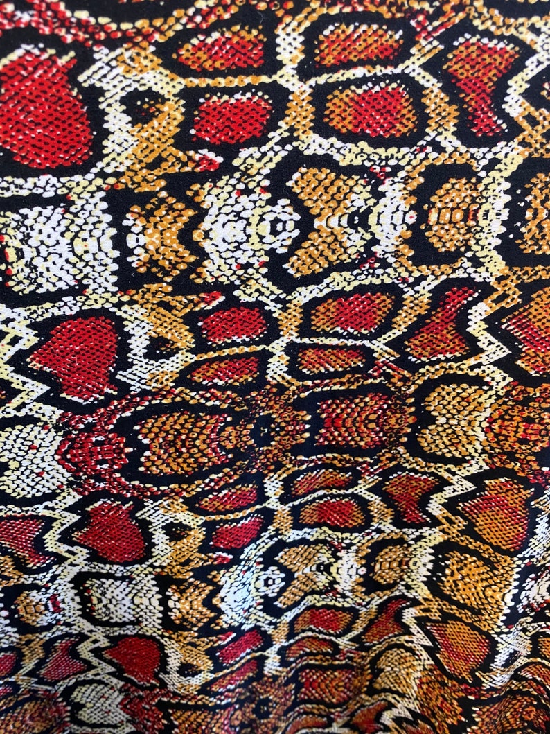 New Exotic Snake Design Print on Poly Spandex Matte Medium Weight 2-way ...