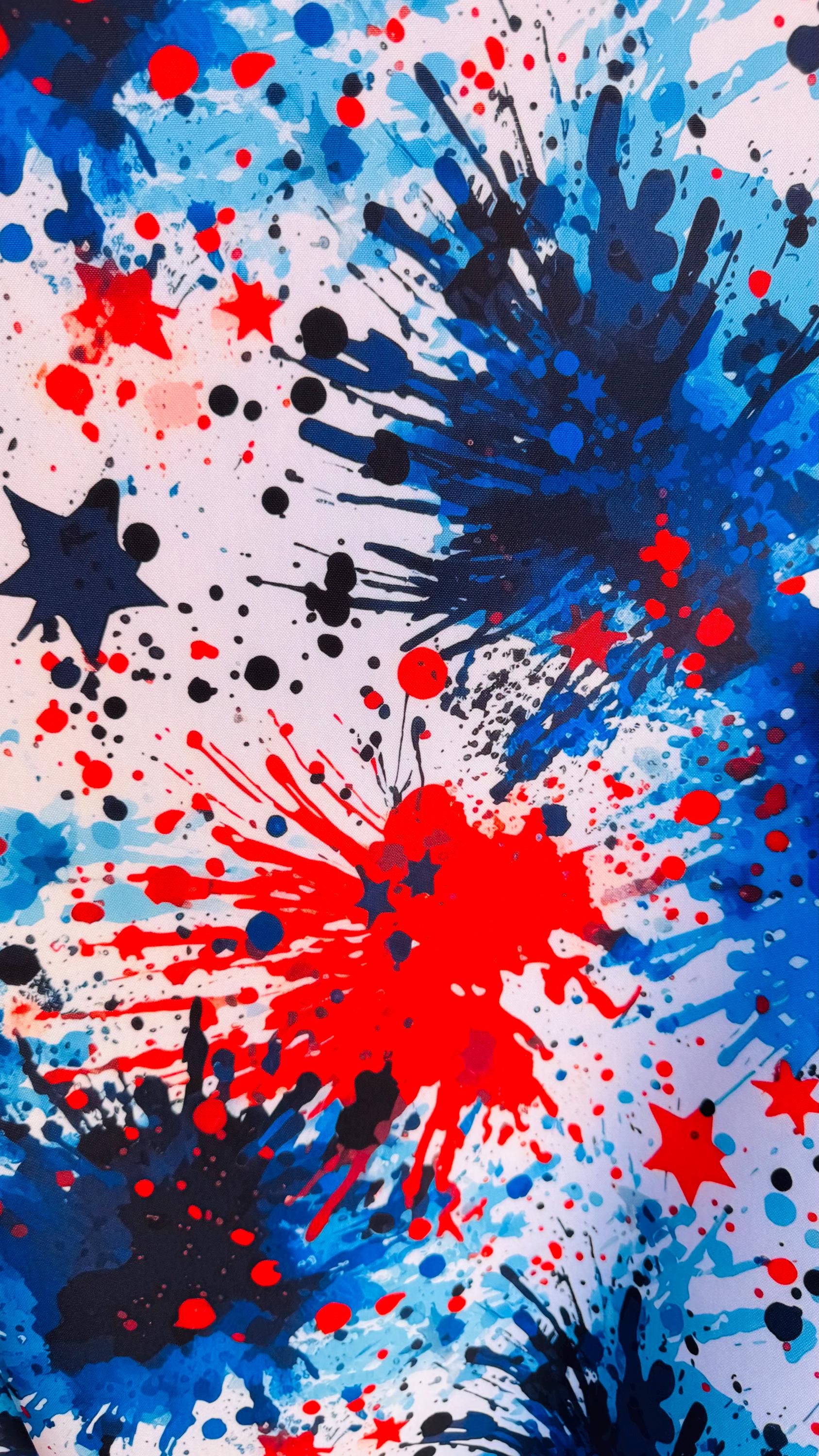 New Splatter Paint Design Print on Neoprene Super Techno 2-way Stretch ...