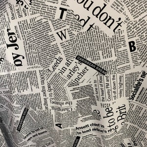New Heavy Print Nylon Spandex News Paper Design 4way Stretch 58/60 ...