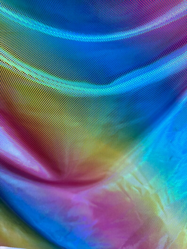 New Rainbow Design Iridescence Metallic Nylon Spandex 4-way - Etsy