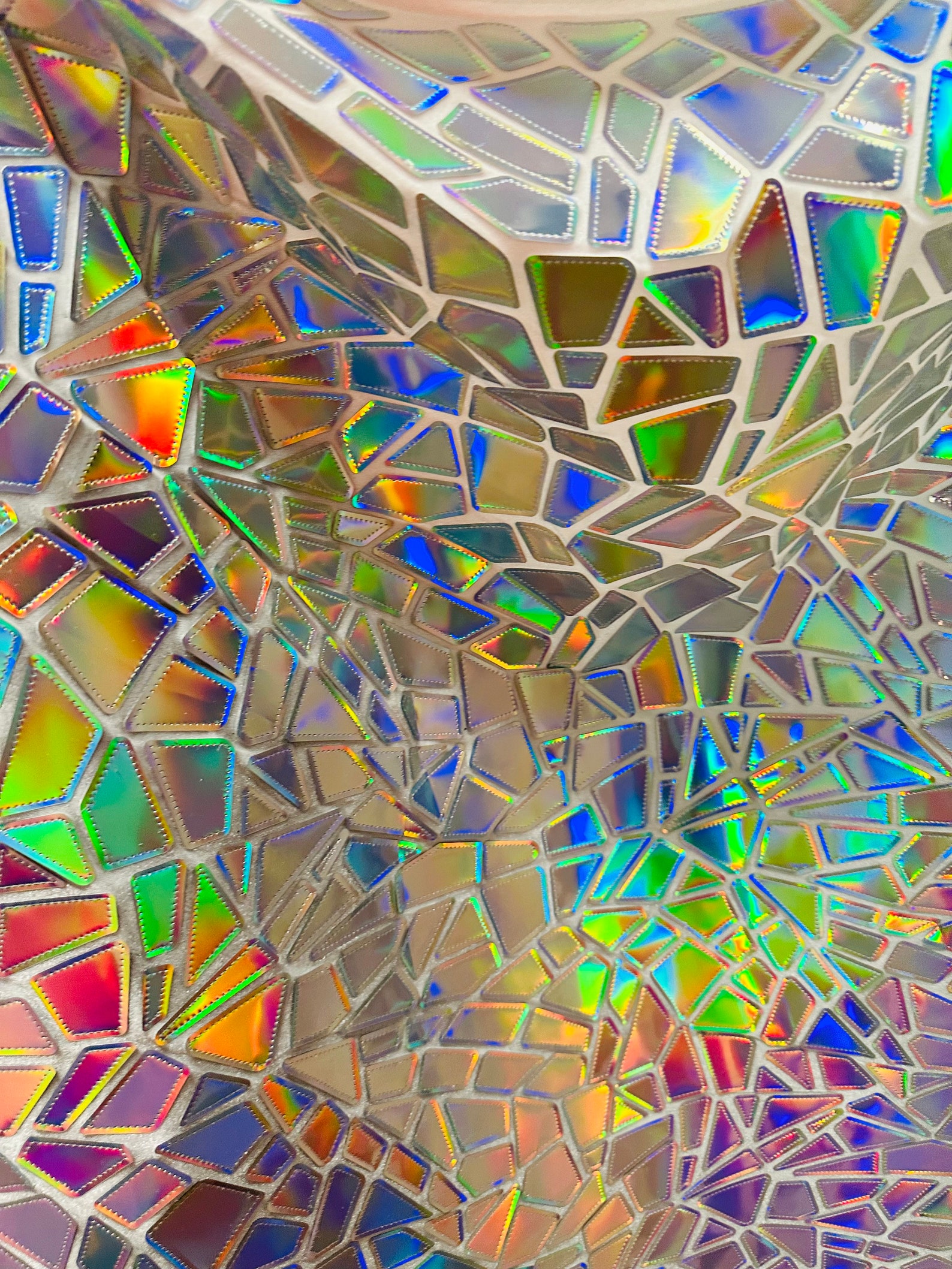 New Luxury Shattered Glass Design Metallic Iridescent Geometric ...