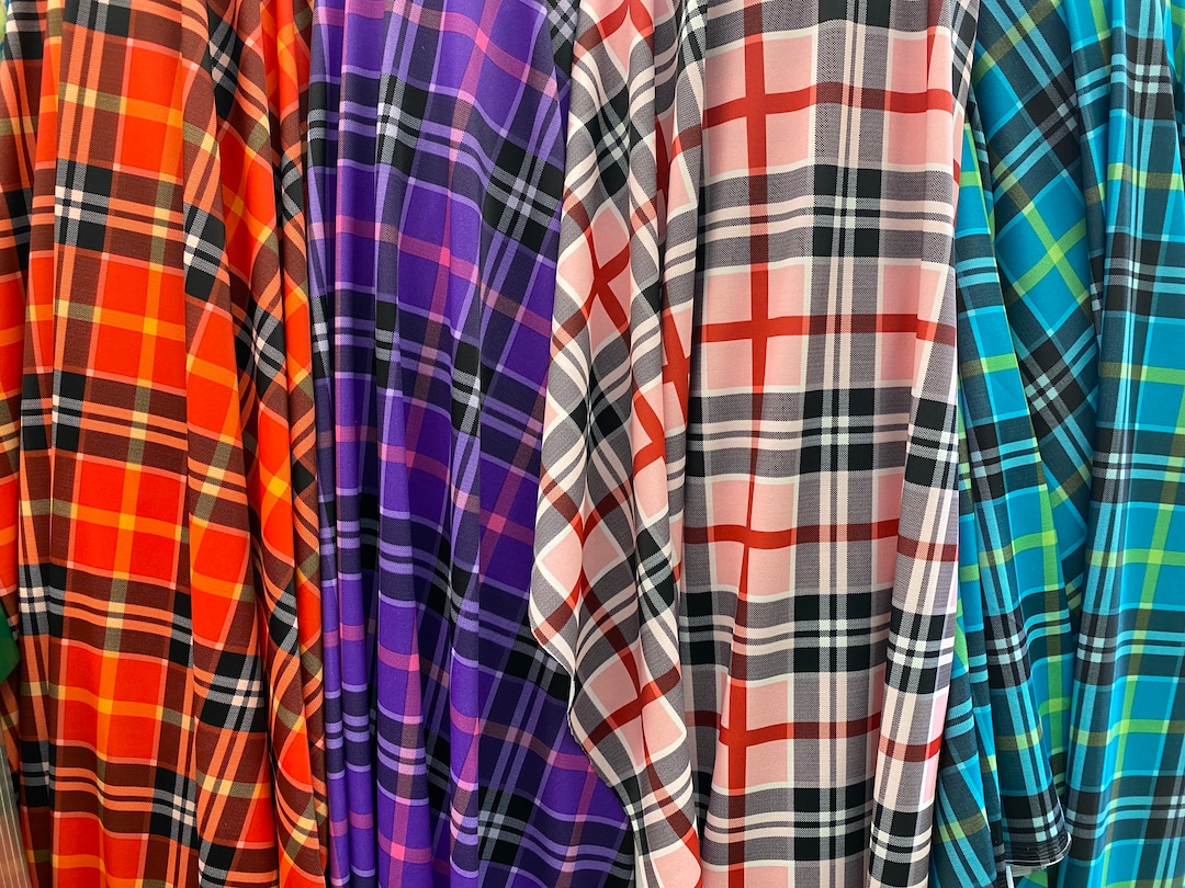 Great Plaid Design Print on Nylon Spandex 4-way Stretch 58/60” Sold by ...