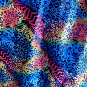 New Exotic Multi Animal Print Design Multicolor Print on Stretch Velvet ...