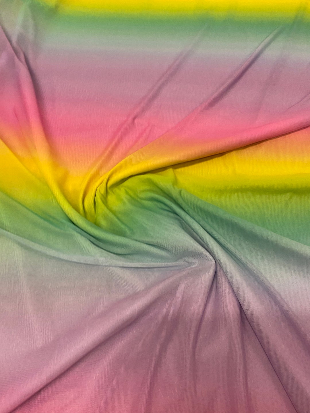 New Rainbow Design Power Mesh 4-way Stretch Nylon Quality 58/60” Sold ...