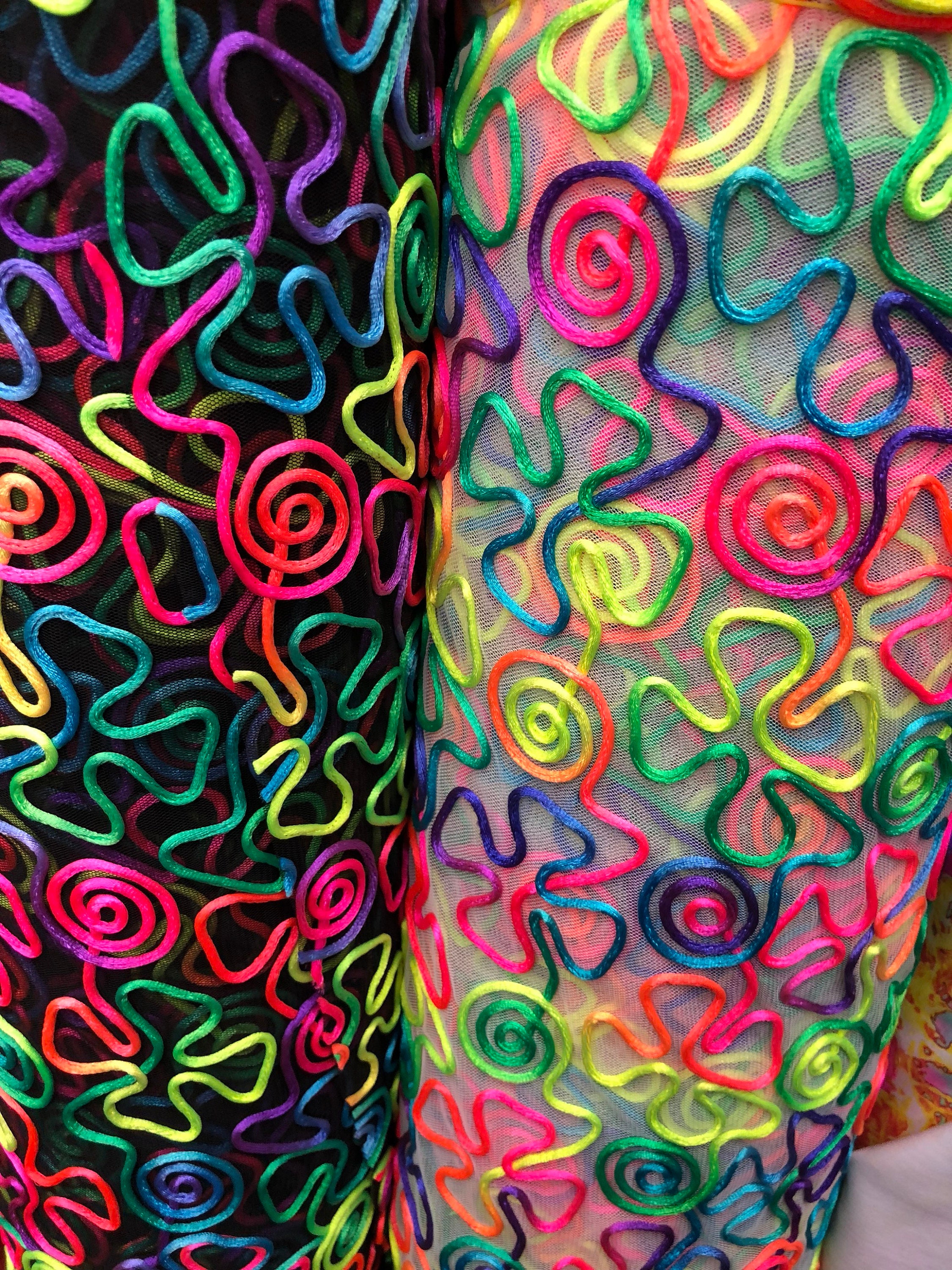 New stretch mesh swirl design rainbow color 2way stretch | Etsy