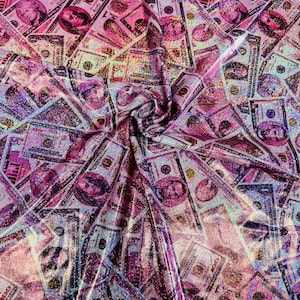 New Money Design Multi Dollars Design Hologram Metallic Tie Dye Nylon ...