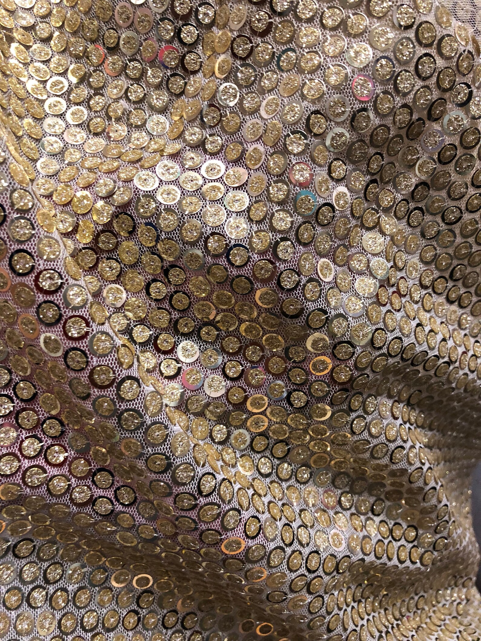 New Diamond Sequins Holo 3mm Embossed on Stretch Mesh 2way 50/52" Sold ...