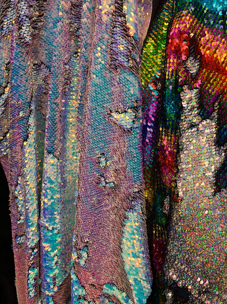 New colors flip up sequins reversible sequins 5mm in spandex | Etsy