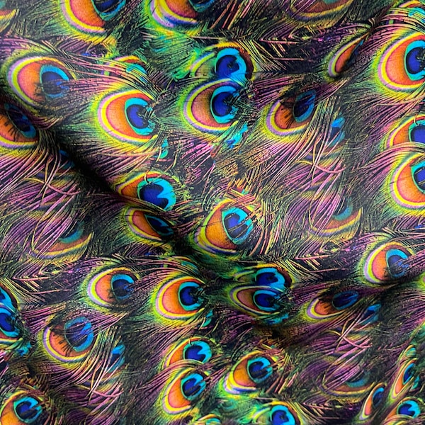Peacock Print Fabric - Etsy