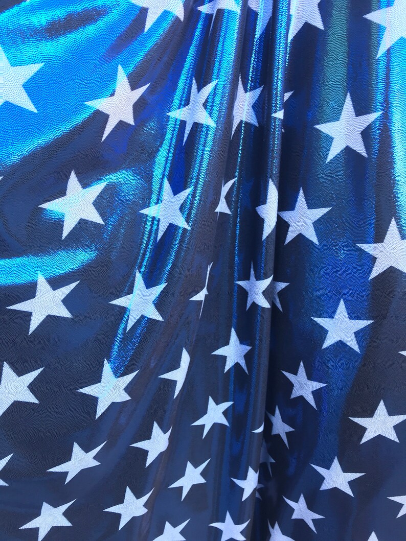 New Star Design Print on Nylon Spandex With Foggy Foil All - Etsy