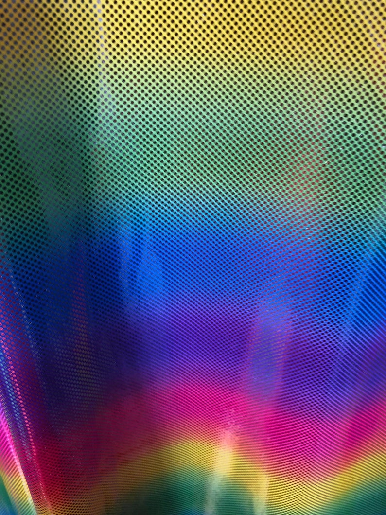 New metallic rainbow design with silver dots nylon spandex | Etsy