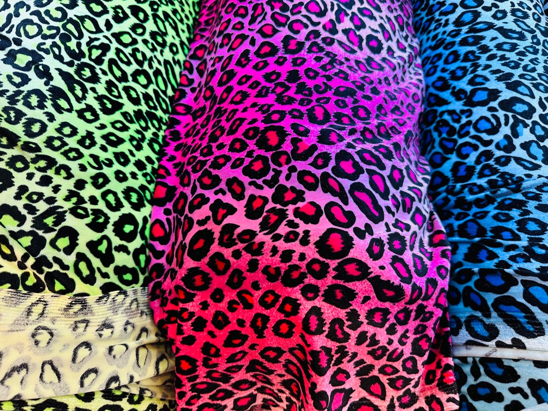 Exotic Wildcat Design Print on Best Quality of Stretch Velvet 4-way ...