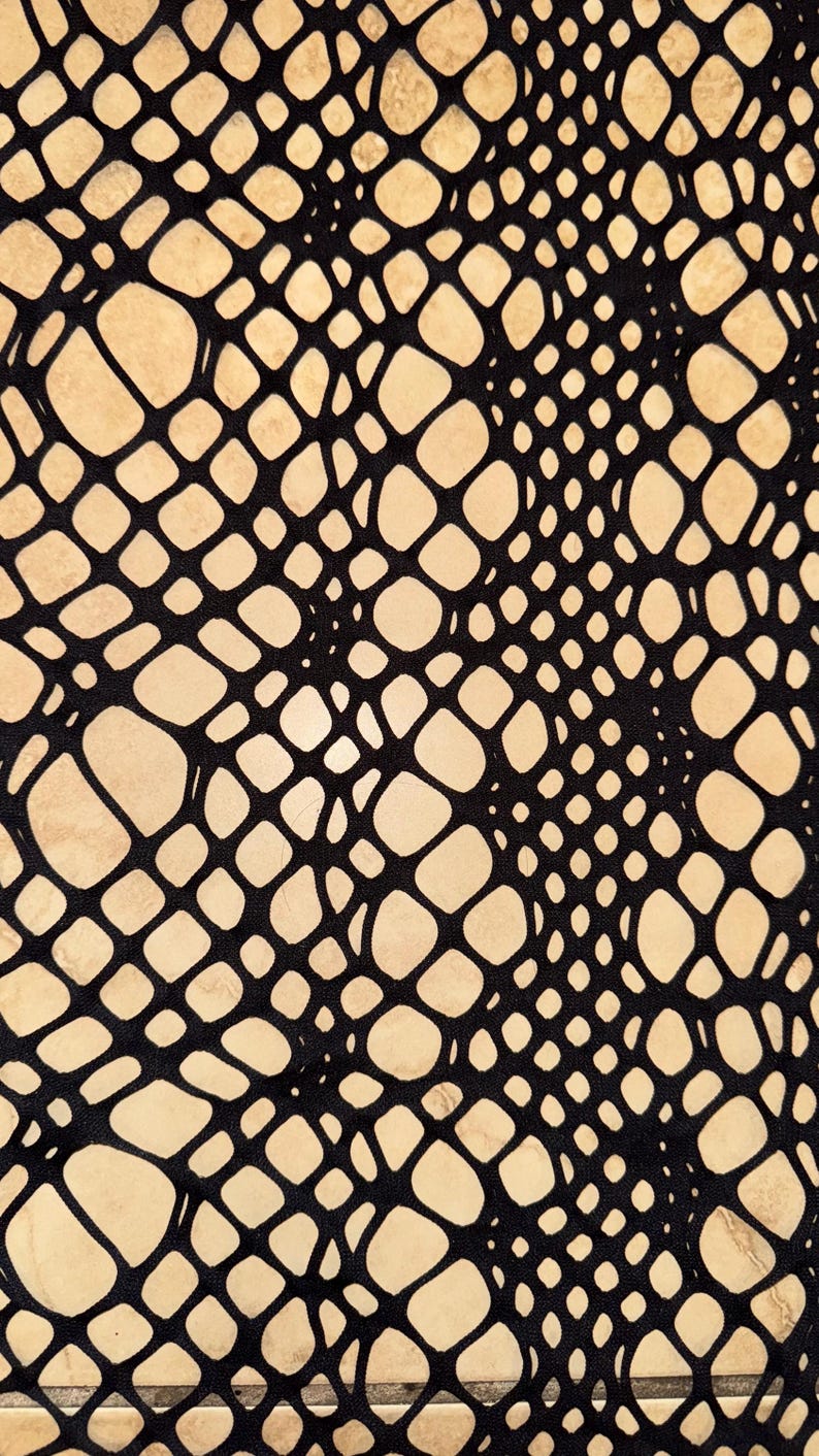 Black Fishnet Lacer Cut Design 4-way Stretch Nylon Spandex 58/60” High ...