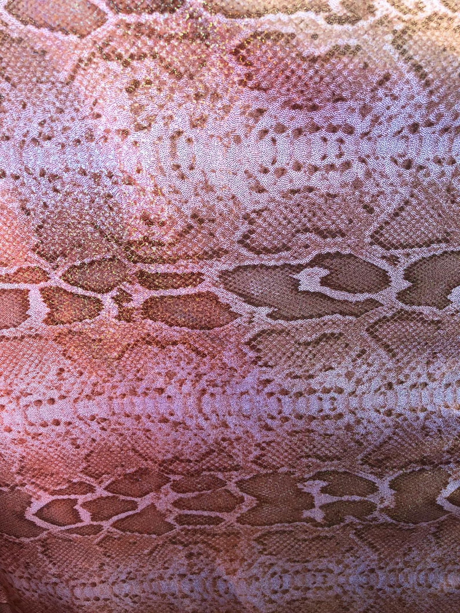 New Rose Gold Metallic Snake Design Nylon Spandex With Hologram Foggy ...