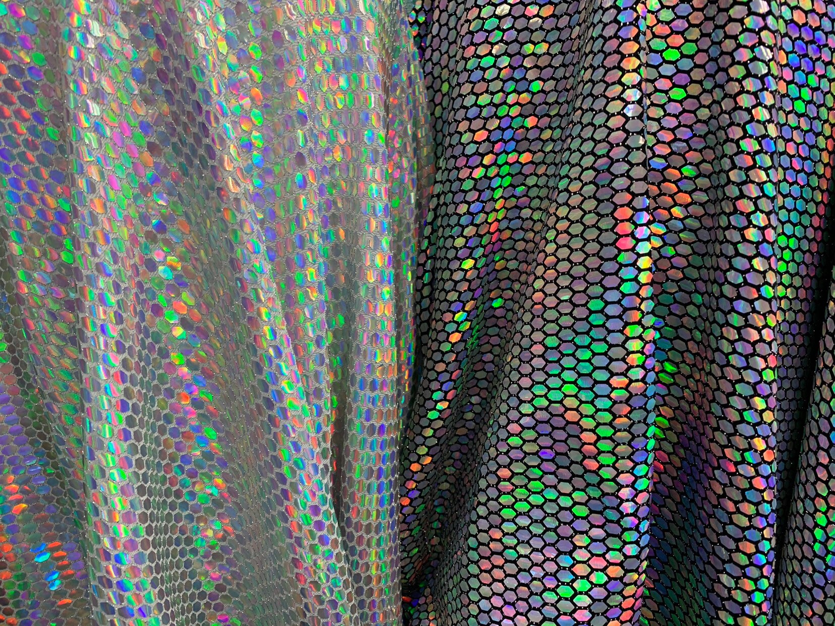 New Geometric iridescent sequins metallic base 4-way stretch | Etsy