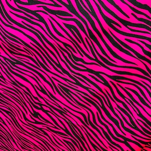 Exotic Zebra Design Fuchsia/black Print on Best Quality Shiny Nylon ...