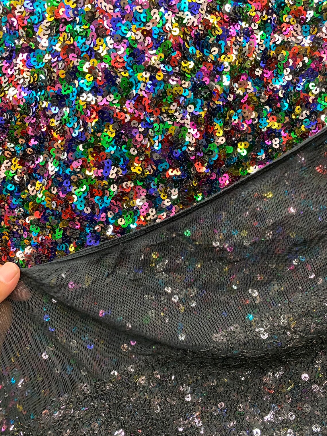 New Multicolor Sequins 5mm Shakira Design on Stretch Mesh 4way | Etsy