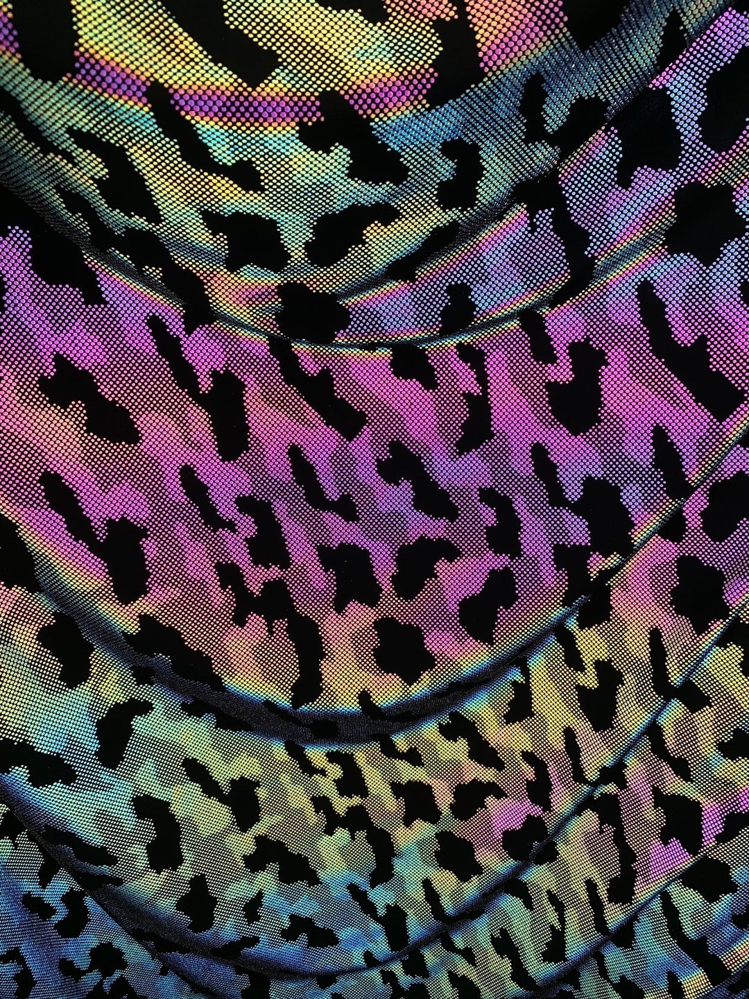 New Reflective Camouflage Black/rainbow Color Print on Heavy Nylon ...